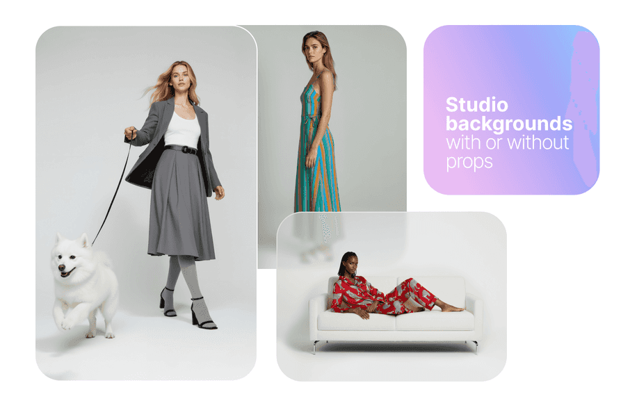 AI backgrounds for models | Create custom scenes | Claid.ai