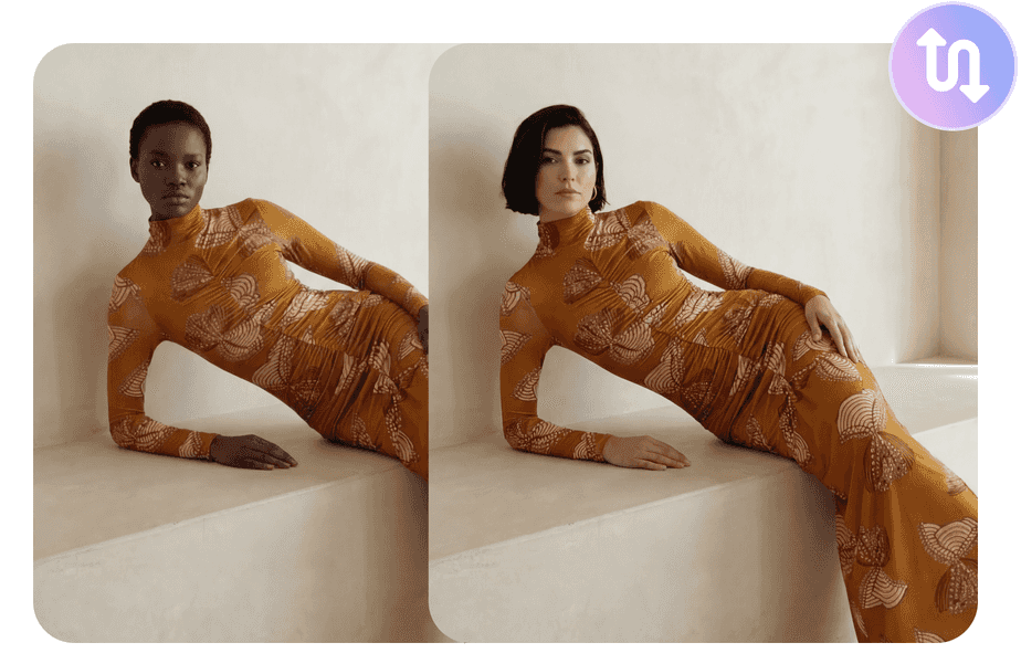 Face swap for models | Replace faces in your photos | Claid.ai